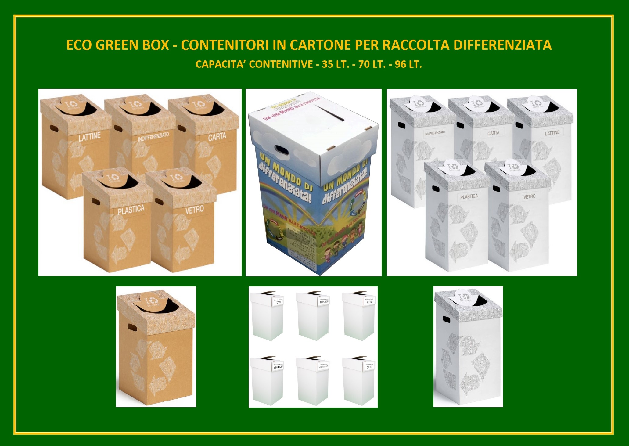 Eco Green Box Contenitori in cartone per raccolta differenziata